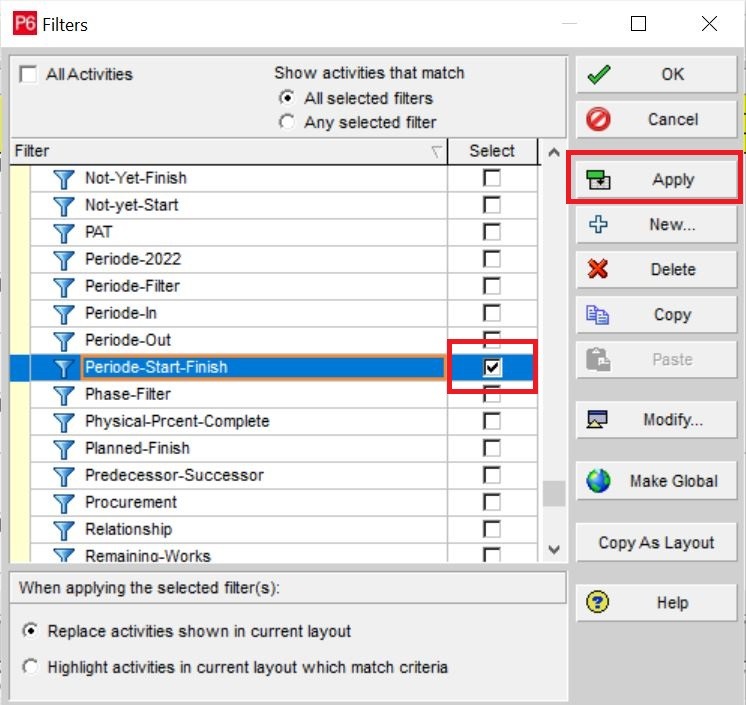 How to Filter Activities Data in Primavera - Project Management ...